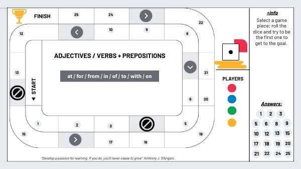 ADJECTIVES / VERBS + PREPOSITIONS | Genially