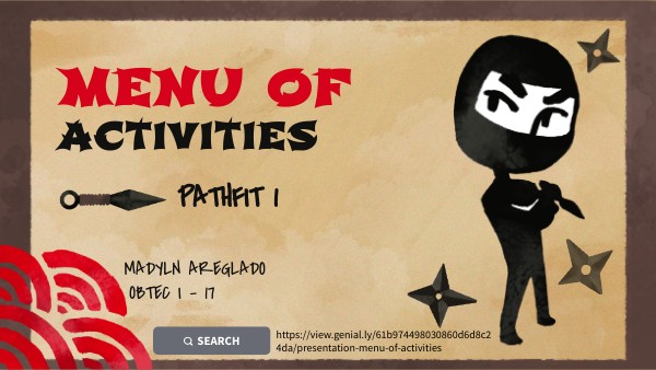 MENU OF ACTIVITIES