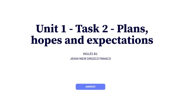Plans, Hopes and Expectations | Genially