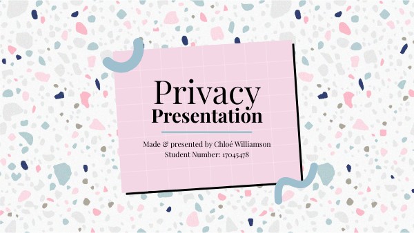 Privacy Presentation. Assignment 1 - Chloé Williamson
