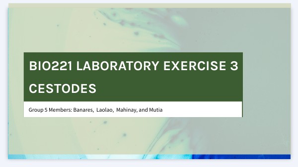 BIO221 CESTODES | Genially