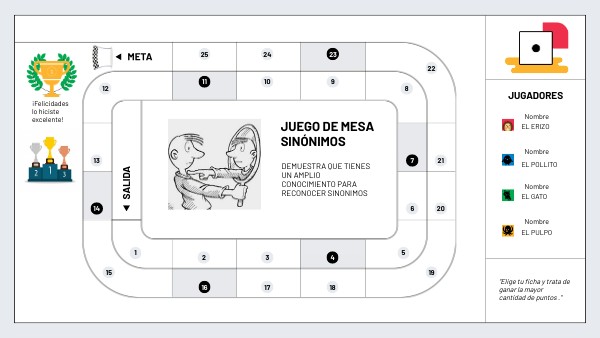 Juego de mesa de Sinonimos | Genially