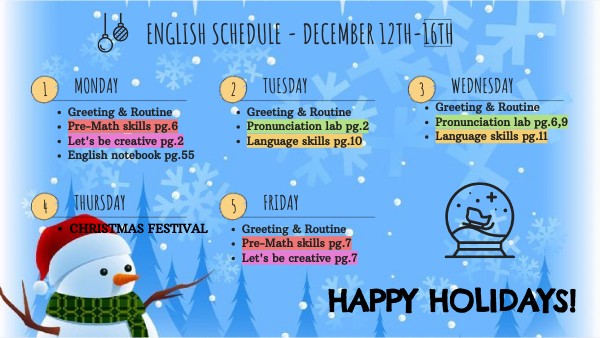 Schedule/Cronograma 2A-B | Genially