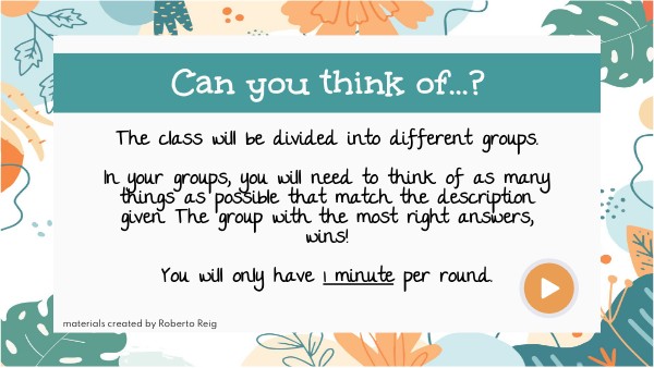 Can you think of...?