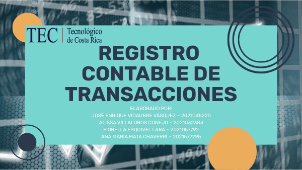 REGISTRO CONTABLE DE TRANSACCIONES - CONTABILIDAD DE COSTOS APLICADA | Genially