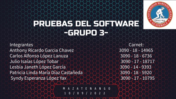 PRUEBAS DEL SOFTWARE | Genially