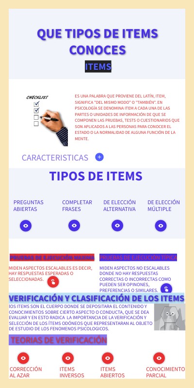 RETO 4. ¿QUE TIPOS DE ITEMS CONOCES? | Genially