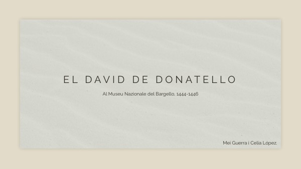 EL DAVID DE DONATELLO | Genially