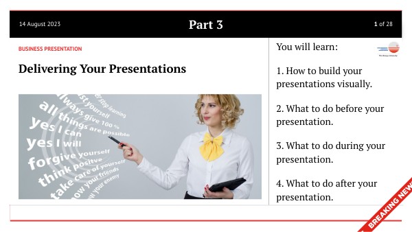 Topic 8 Part 3 Delivering Your Presentations | Genially