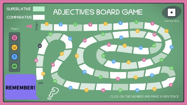 BOARD GAME ADJECTIVES | Genially