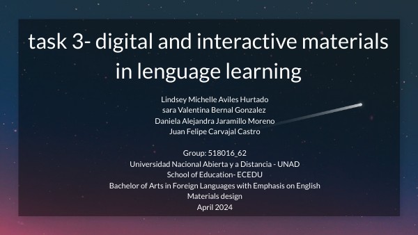 task 3- digital and interactive materials in lenguage learning | Genially