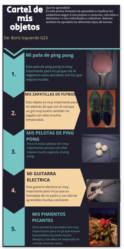 Cartel de mis objetos | Genially