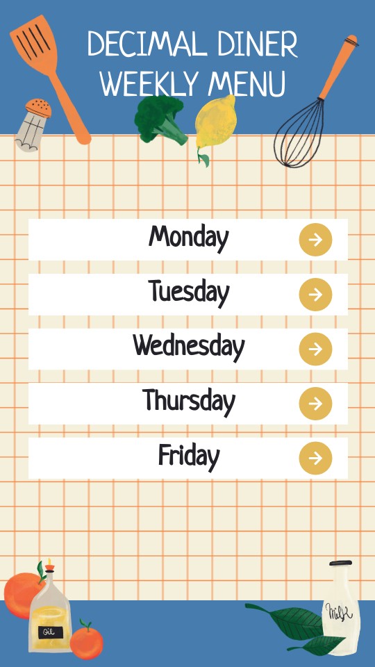 Learning Activity 5 - Decimal Diner | Genially