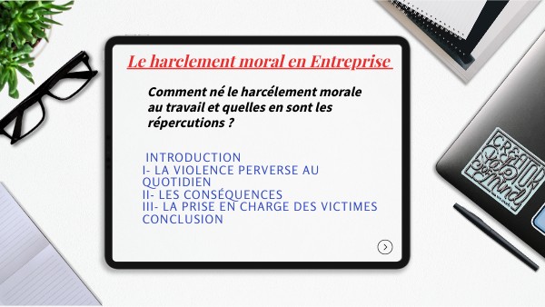 harcèlement morale au travail | Genially