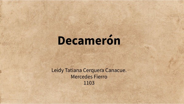 El Decamerón | Genially