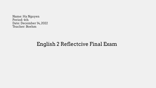 S1. English Finals project