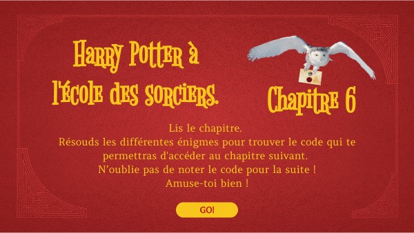 Harry Potter - Chapitre 6 | Genially