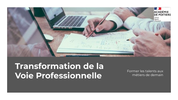 Transformation de la voie professionnelle | Genially