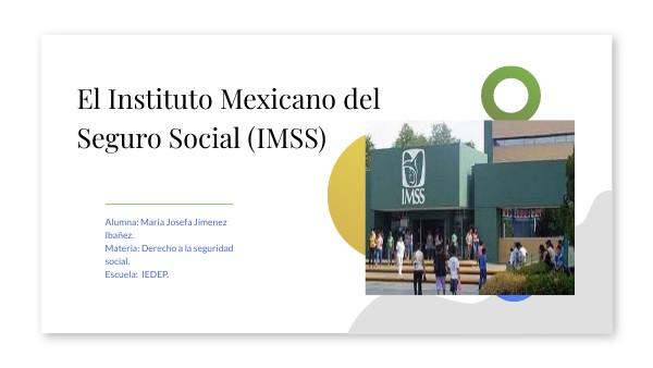 U2. El Instituto Mexicano del Seguro Social (IMSS)