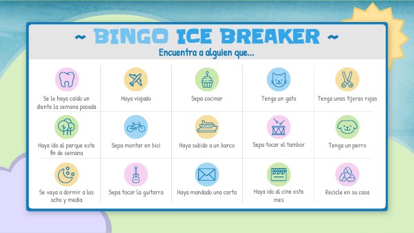 BINGO ICEBREAKER EDU