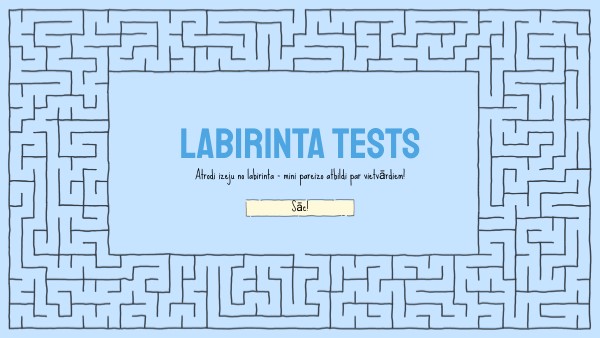 Labirinta tests par vietvārdiem | Genially