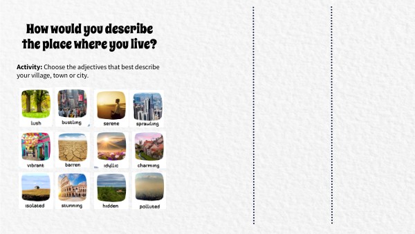 Describing places | Genially