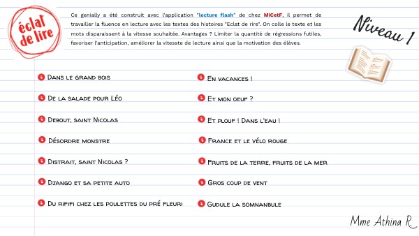 2 - Lecture - fluence - niveau 1 | Genially