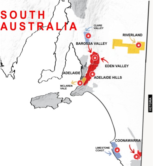 South Australia Wine Map