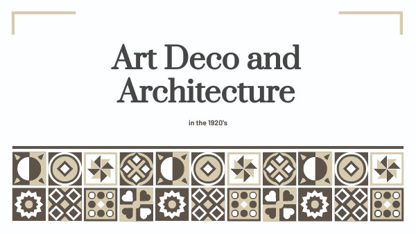 Art Deci and Architecure in the 1920s