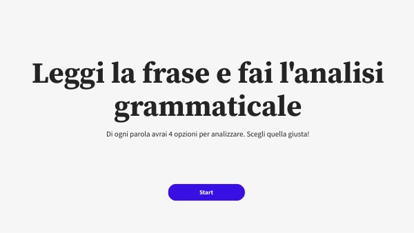 Analisi grammaticale | Genially