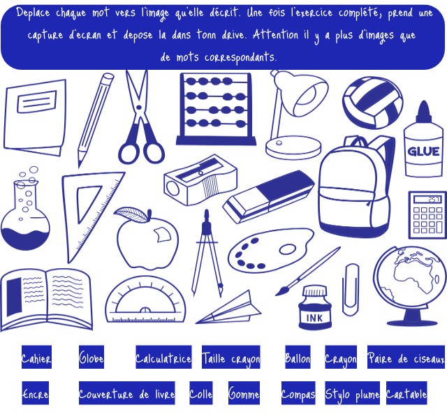 Vocabulaire de l'école