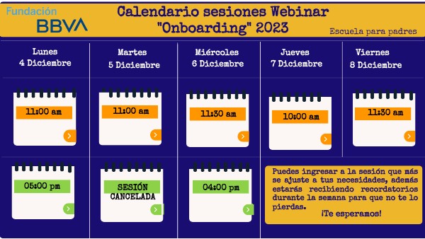 Calendario webinar onboarding | Genially