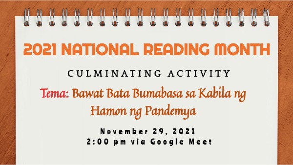 Reading Month-Culminating Activity | Genially