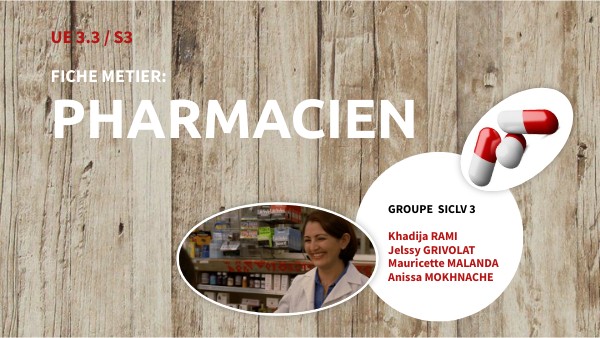 FICHE METIER PHARMACIEN