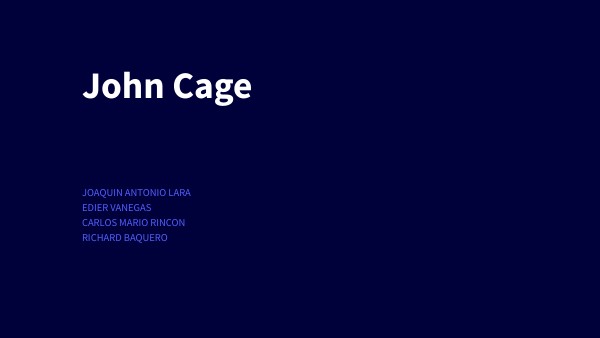 John Cage | Genially