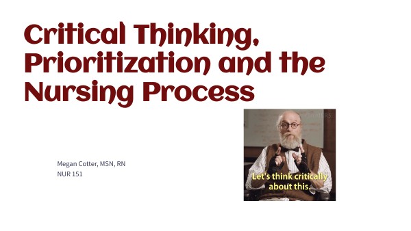 Critical Thinking-Prioritization | Genially