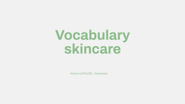 Vocabulary skincare | Genially