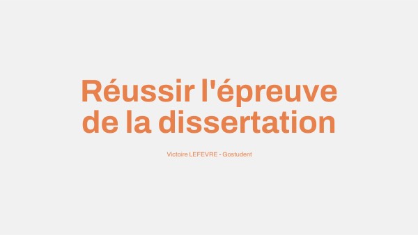 Réussir l'épreuve de la dissertation