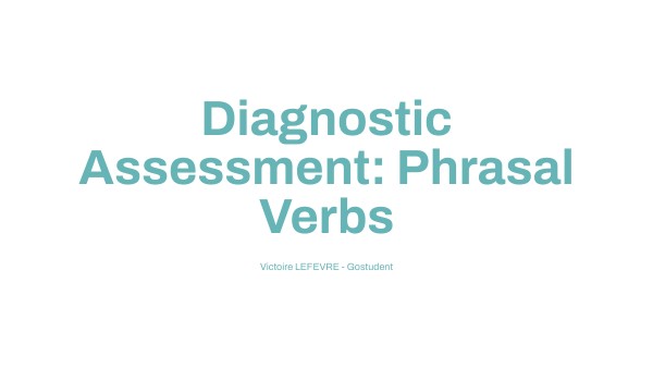 Diagnostic Assessment: Phrasal Verbs | Genially