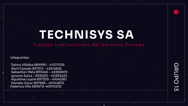 PRESENTACIÓN TECHNISYS SA | Genially