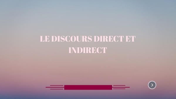 discours indirect et direct | Genially