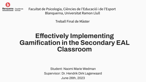 Naomi Marie Wedman TFM Final Version | Genially