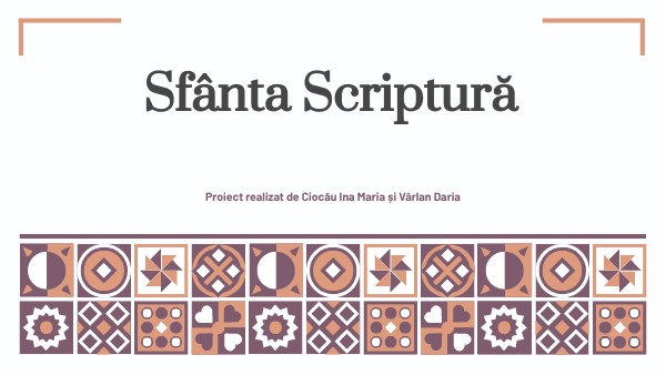 Sfanta Scriptura | Genially
