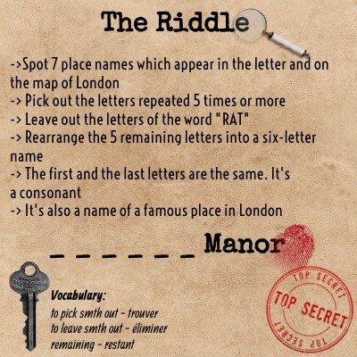 Crimes & Alibis The riddle (letter for SH)