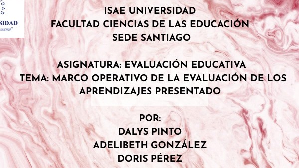 MARCO OPERATIVO DE LA EVALUACIÓN DE LOS APRENDIZAJES | Genially