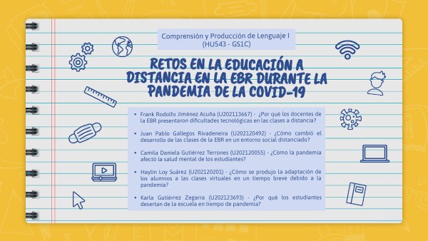 Retos en la educación a distancia en la EBR durante la pandemia del CO