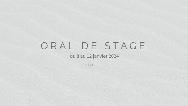 Oral de Stage | Genially