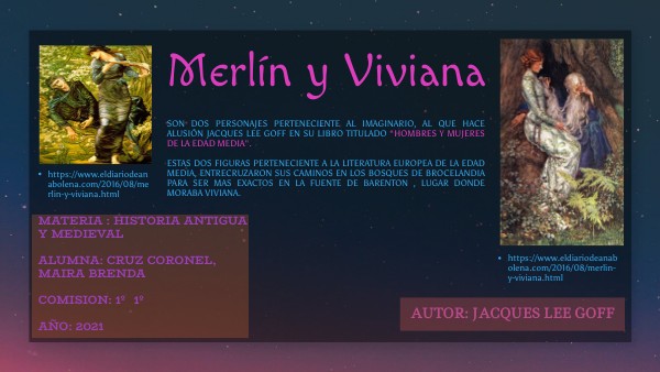 PERSONAJE: MERLIN Y VIVIANA | Genially