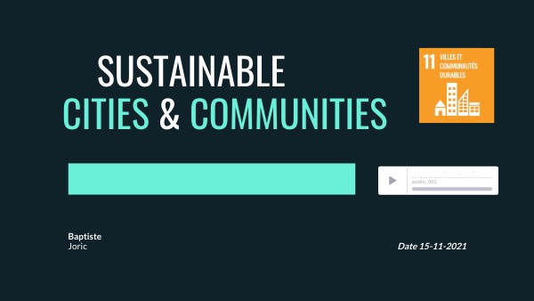 Sustainable cities and communauties