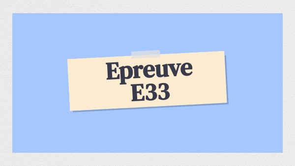 EPREUVE E33